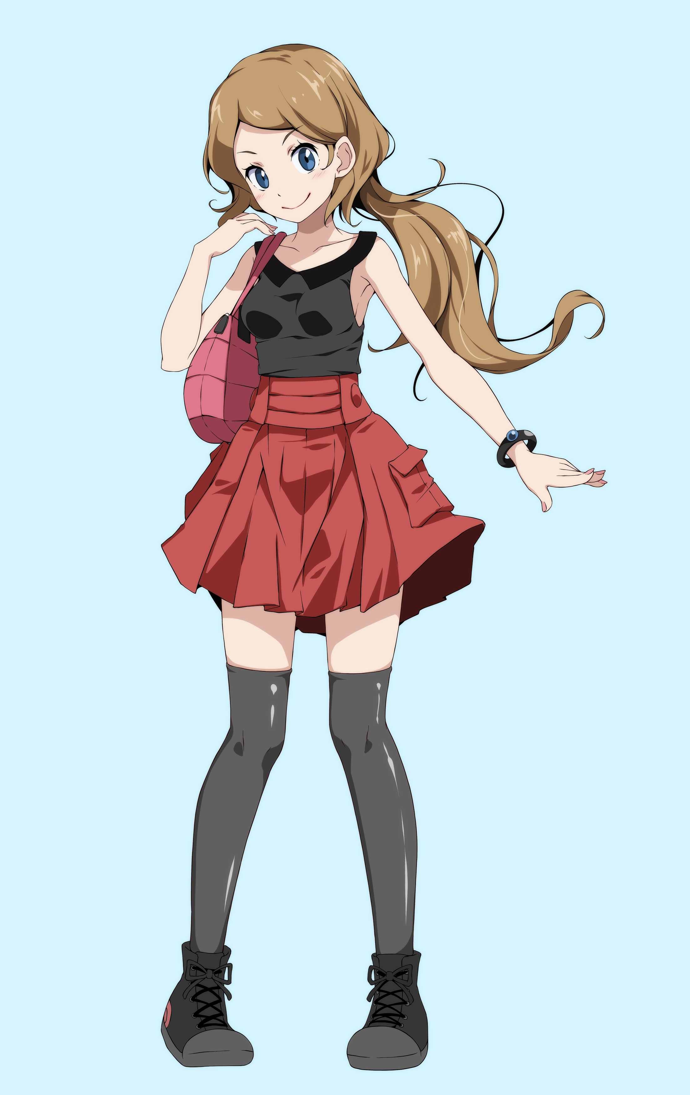 Tsukishiro Saika Pokemon Pokemon Xy Serena Pokemon Thighhighs